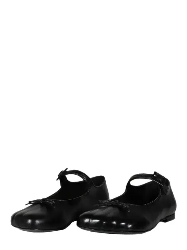 Sandy Liang Paw Buckle-fastening Bow-detail Ballet Flats - Black