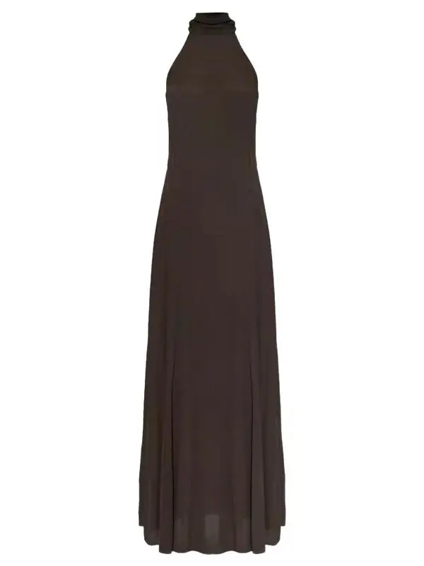 SAMSOE SAMSOE Halterneck Tie-fastening Dress - Brown
