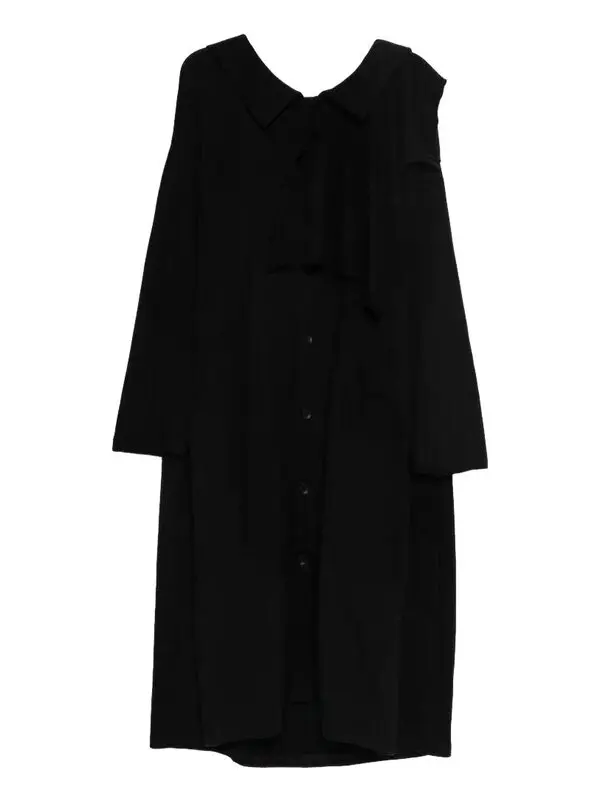 Yohji Yamamoto Gauze Draped Coat - Black