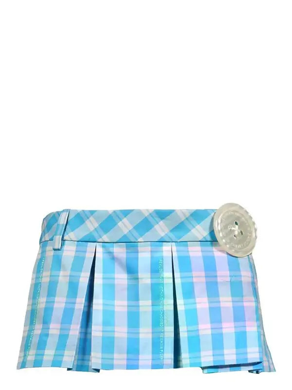 Sandy Liang Satsuma Check Pleated Skort - Blue