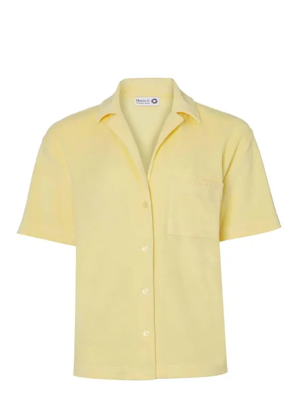 Hunza G Terry Toweling Cuban Shirt - Butter