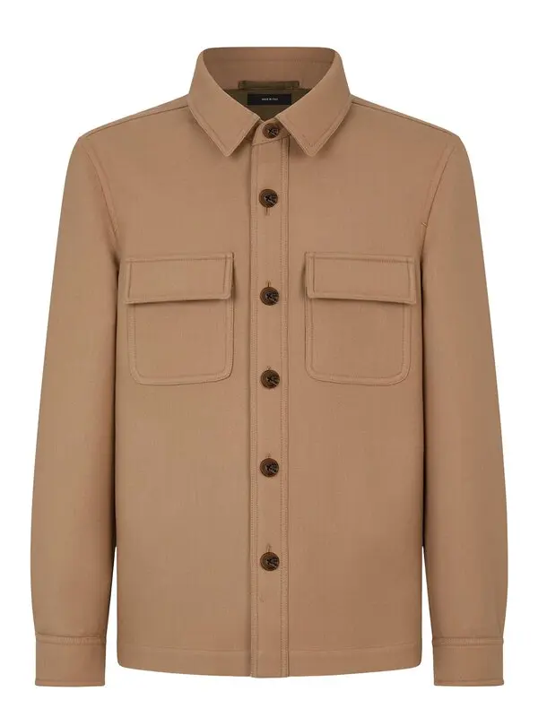 TOM FORD Virgin Wool-silk Overshirt - Brown
