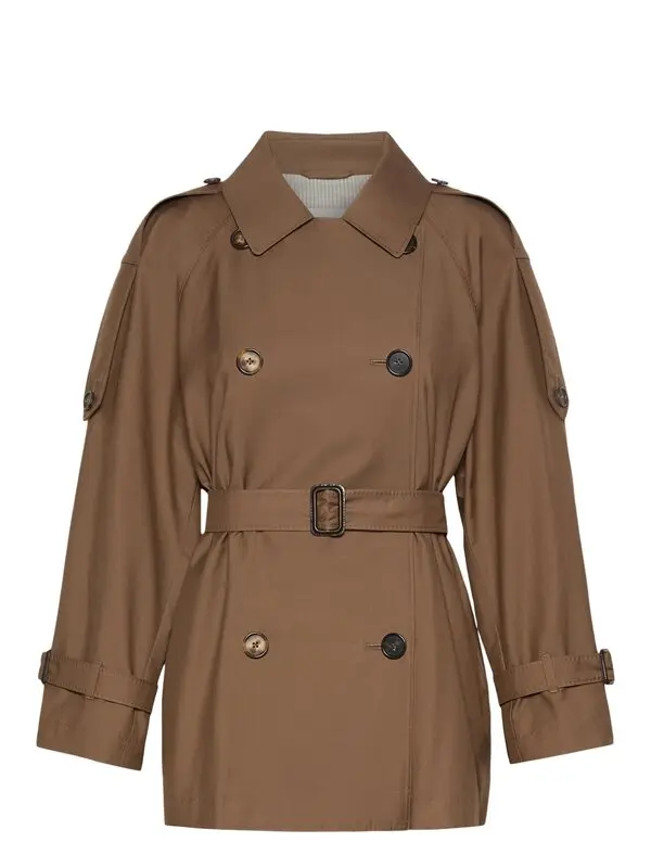 Max Mara Water-repellent Short Trench Coat - Brown