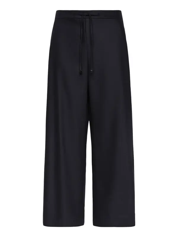Max Mara Wool-blend Drawstring Trousers - Navy