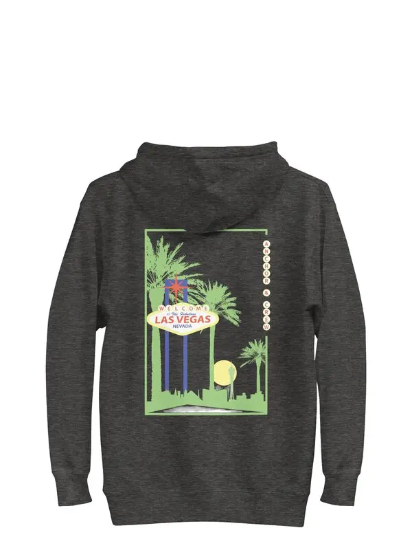 ANCHOR & CREW Heather Las Vegas Landmark Cotton Blend Hoodie - Black