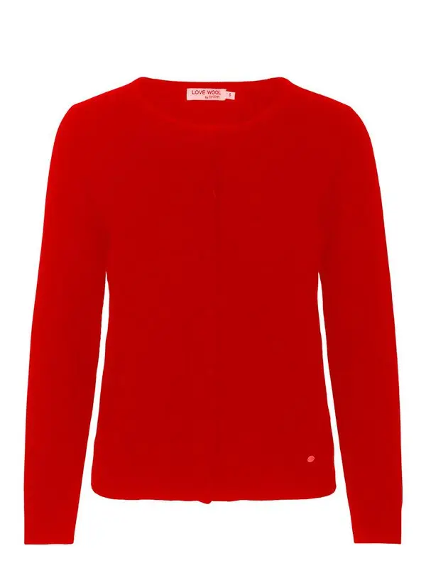 TIRILLM Emilie" Basic Cashmere Cardigan - Red