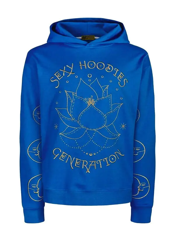 MIRACLES MANIFESTER Love Affirmation Embroidered Hoodie - Blue