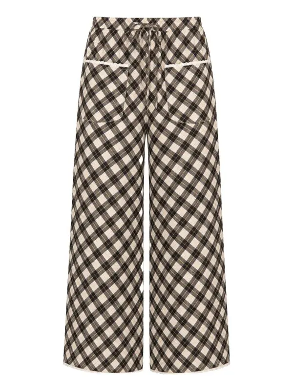 Carmen Says Classic Betty Argyle-inspired Geometric Print Pants - Black