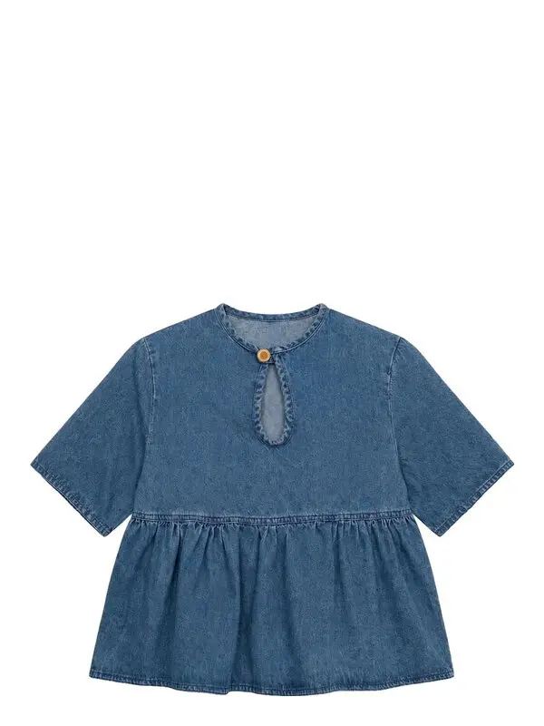 Carmen Says Denim Starlit Top - Blue