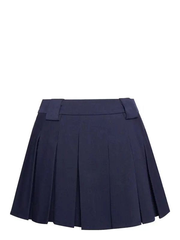 MISS CIRCLE NEW YORK Nasya Navy Pleated Mini Skort - Blue