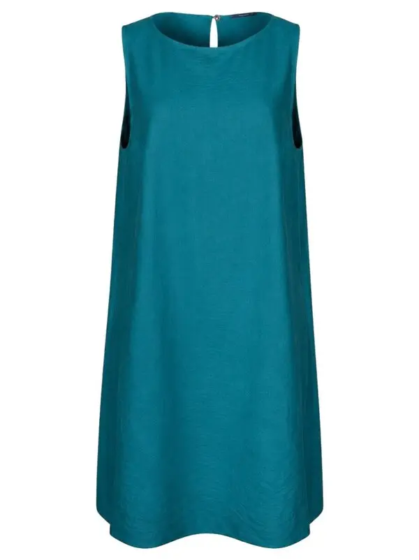 OH!ZUZA NIGHT&DAY Green / Blue Echo Viscose Midi Dress With Pockets Turquoise - Green/blue