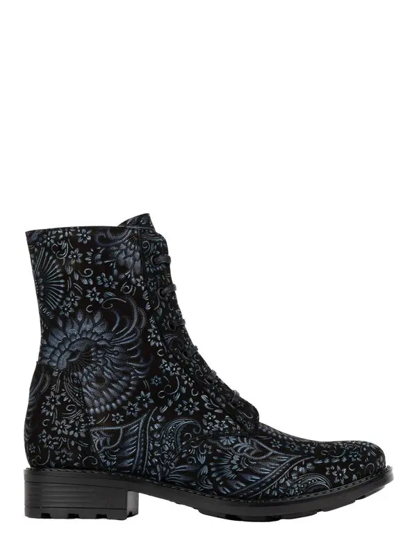 EMBASSY LONDON USA Blue / Black / Silver Laviva High Black & Blue & Silver Floral - Blue/black/silver