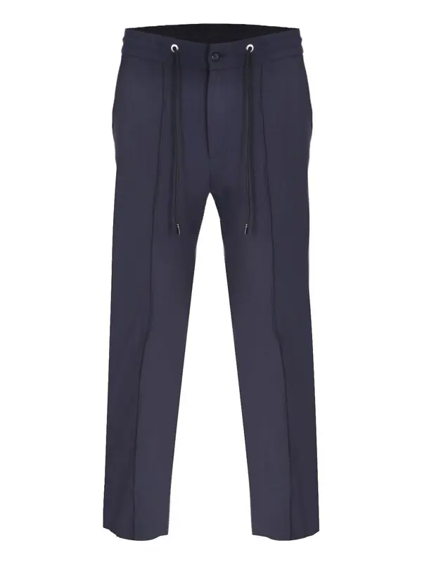 DAVID WEJ Ashford Plain Loose Fit Drawstrings Trouser – Navy - Blue