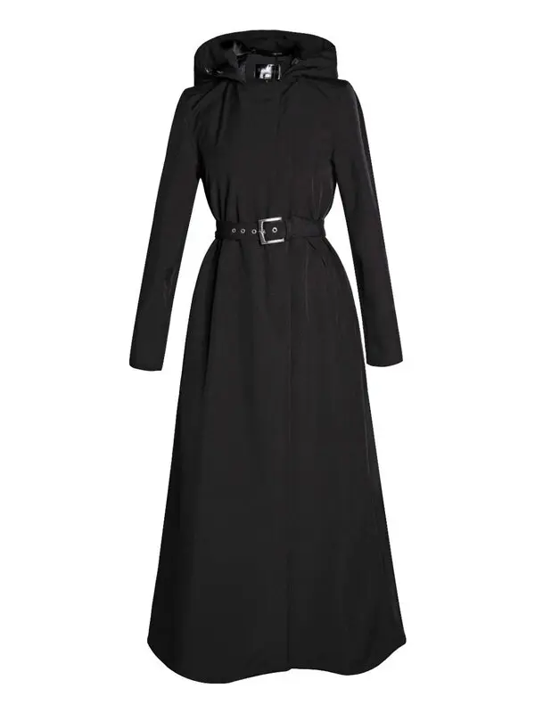 RAINSISTERS Long Waterproof Coat In A-line Cut: Classic - Black