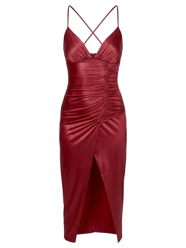 AGGI BY HALEWSKI Tessa Chili Pepper Midi Dress - Red