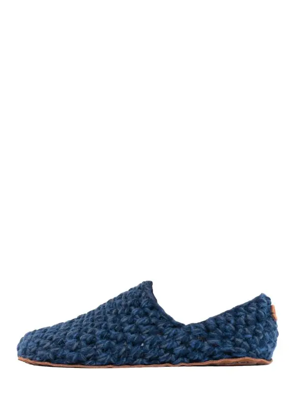 KINGDOM OF WOW Comfortable Wool Slippers For & In Midnight - Blue