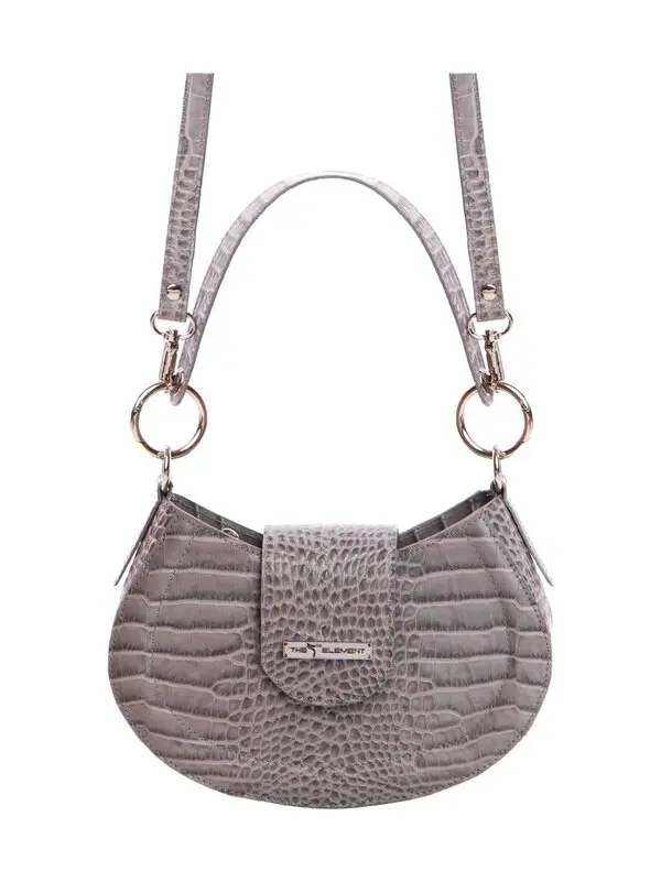 THE 5TH ELEMENT Alma Crossbody And Shoulder Bag In Leather - Grey