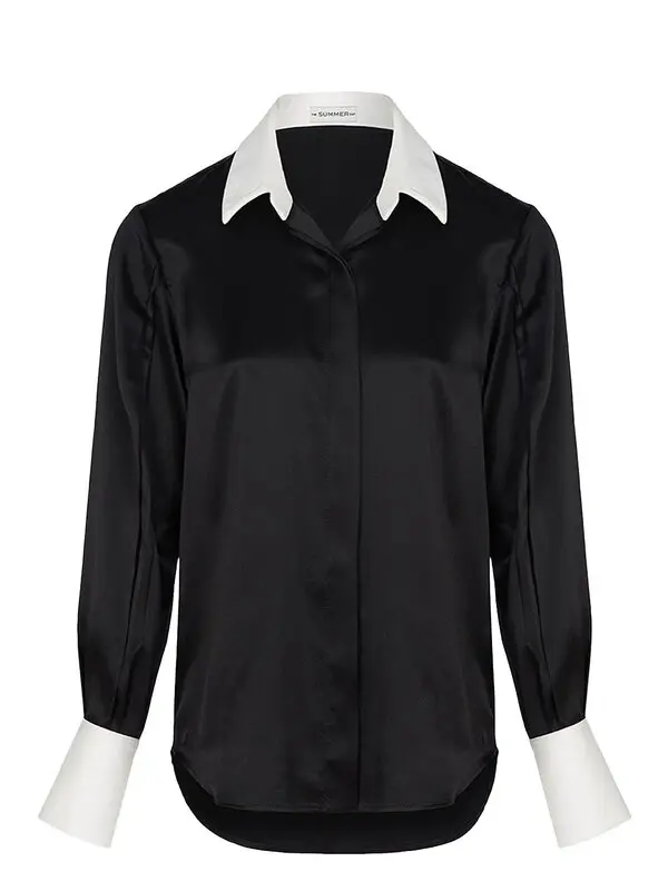 THE SUMMER EDIT Naomi Slim Fit Shirt - Black
