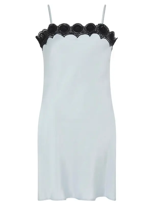 LISA THE LABEL Le Jardin Rosebud Short Slip Dress - Blue