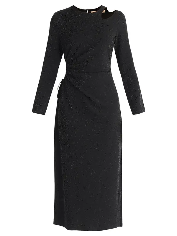 PAISIE Sparkly Cut Out Dress - Black