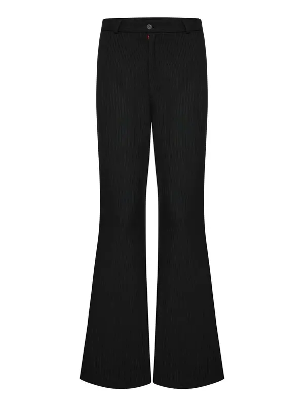 PCFG Striped Woven Flare Pant - Black