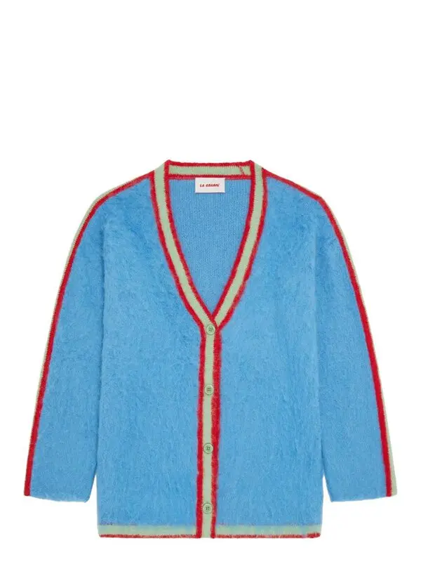 LA GRANNI Limited Edition Suri Alpaca Cardigan - Blue