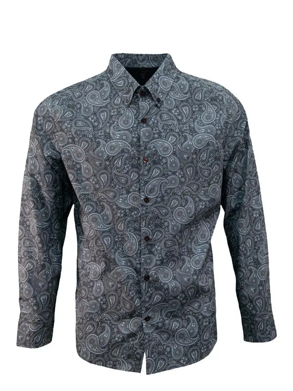 LORDS OF HARLECH Morris Tribune Paisley Shirt - Grey