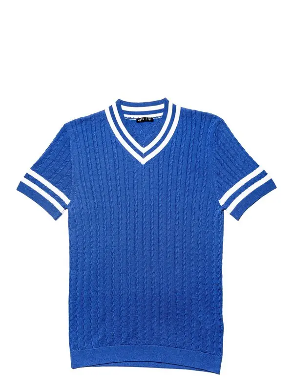 EIGHT X Cable Knit Shirt Royal - Blue