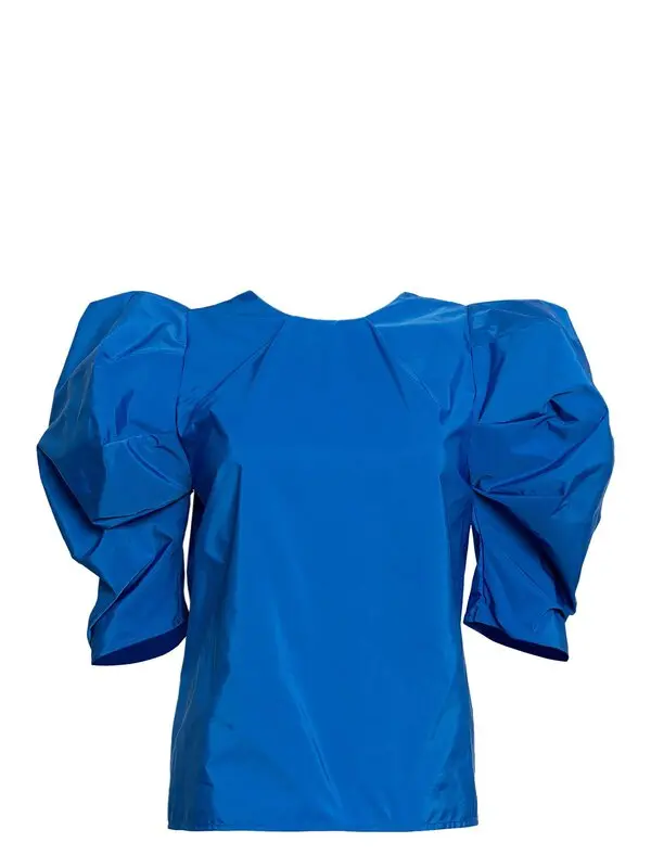 BIANCA POPP Victorian Sleeves Blouse In Very Taffeta - Blue