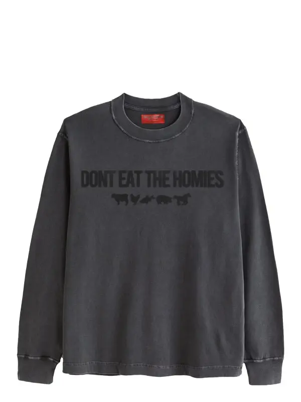 DONT EAT THE HOMIES Grey / Black Three D Long Sleeve Charcoal - Grey/black