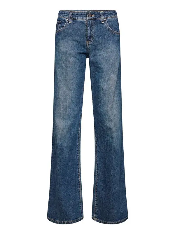 LOVE AND NOSTALGIA Buckle-up Bob Jean Dirt Bag Wash - Blue