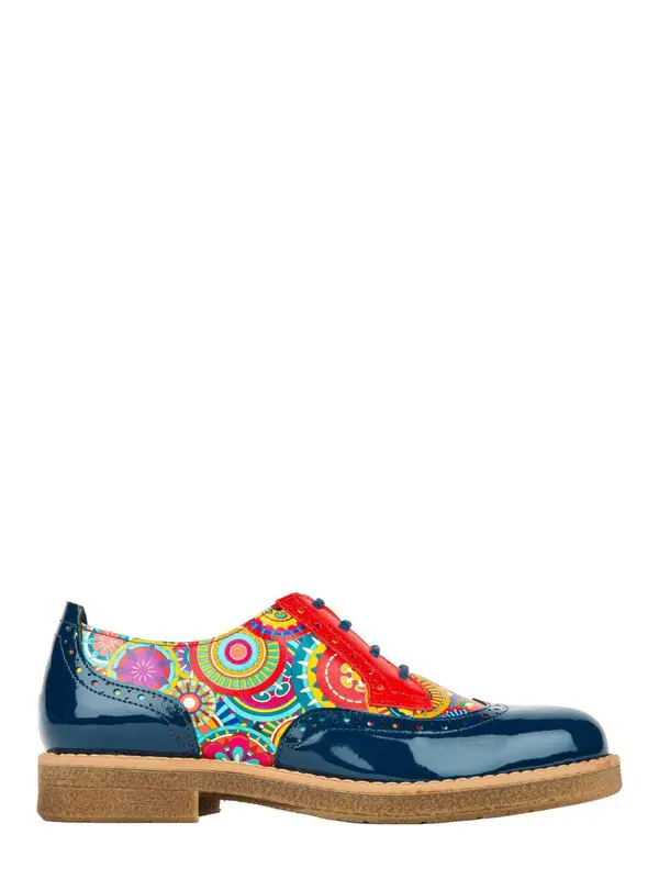 EMBASSY LONDON USA Blue / Red The Artist Navy Multi Oxford Shoes - Blue/red