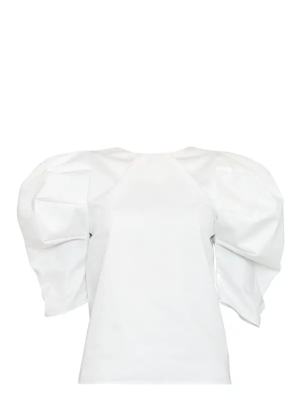 BIANCA POPP Victorian Sleeves Blouse In Cotton - White