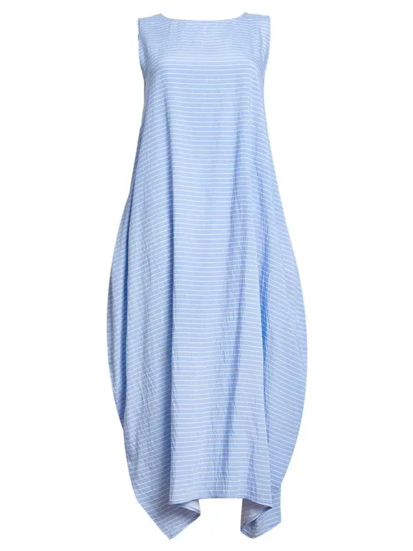 BIANCA POPP Blue / White Semiballoon Dress In Blue With White Stripes - Blue/white