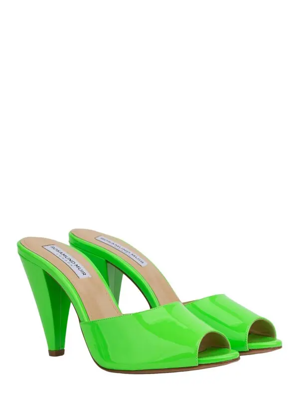 ROSAMUND MUIR LONDON Montavia Lime Patent Mules - Green