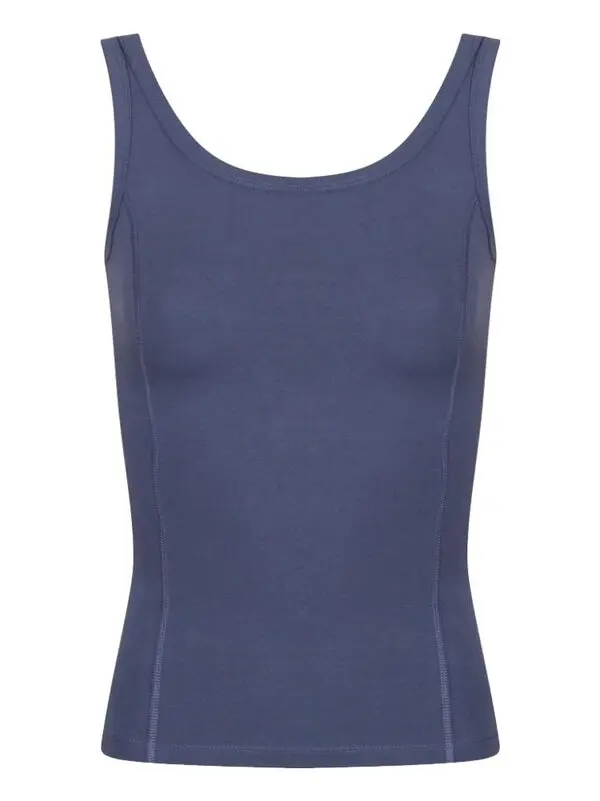 THE KOOZY Jasmin Square Neck Vest In Pima Cotton In Nightshadow - Blue