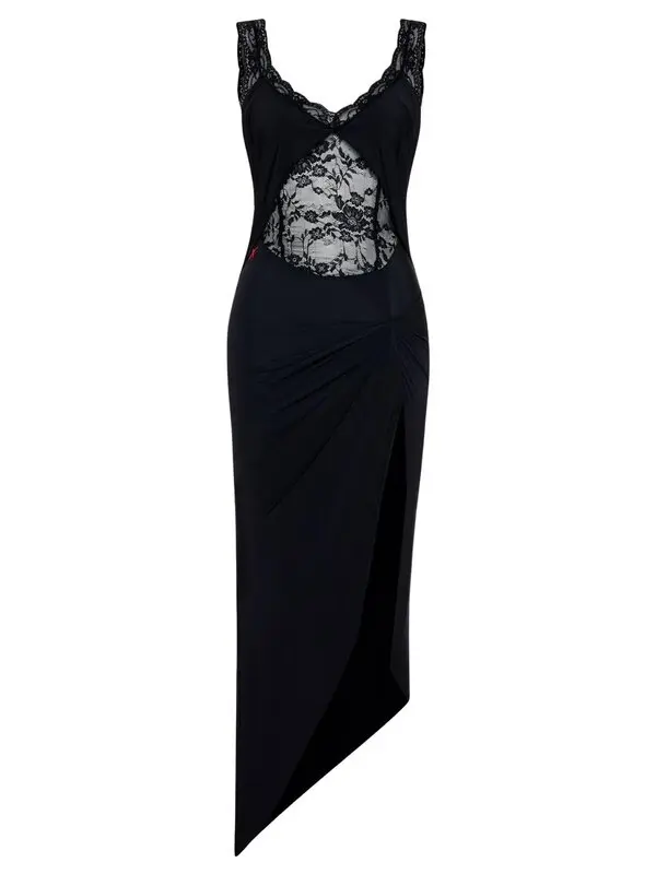 PCFG Daydreamers Sleeveless Lace Detail Midi Dress - Black