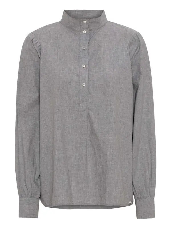 GROBUND The Sonja Shirt The One With A High Collar In Gray Mélange - Grey