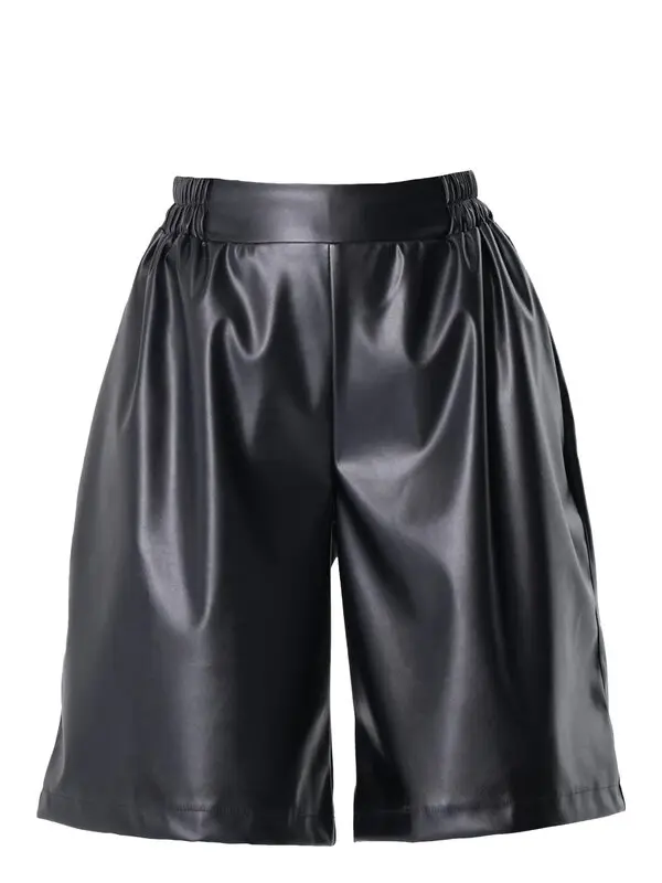 METAMORPHOZA Vegan Leather Bermuda Shorts - Black