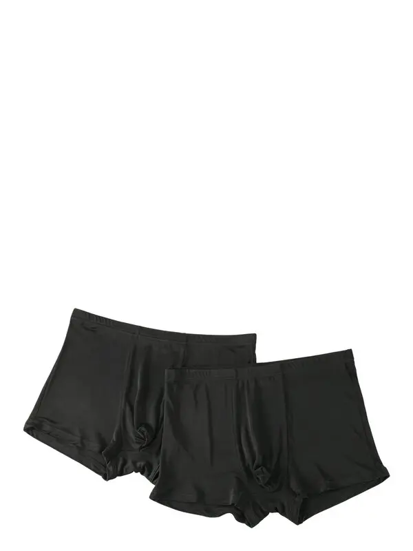 SOFT STROKES SILK Set Of Two Knitted Silk Trunks - Black
