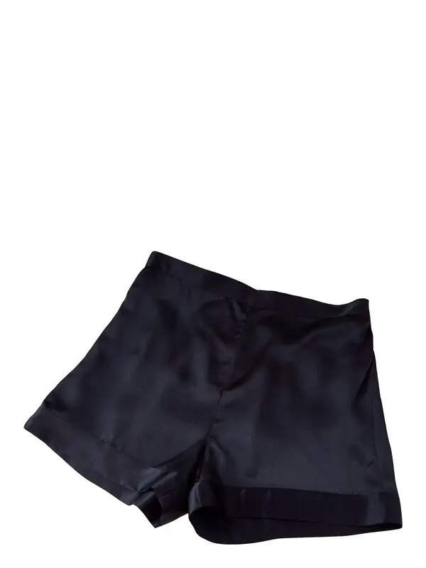 SOFT STROKES SILK Pure Mulberry Silk High-waisted Shorts - Black