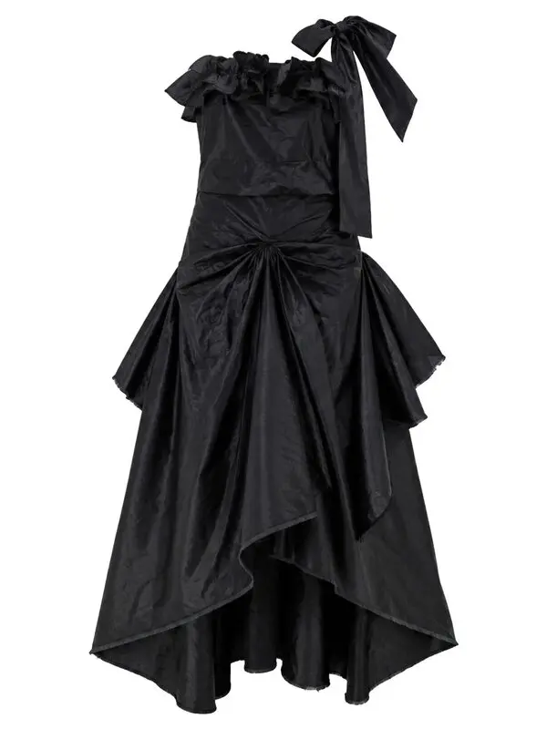 Miro Misljen Halterneck Gown With Bow Detail - Black