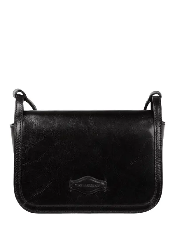TIME RESISTANCE Leather Crossbody Bag Il Piacere - Black