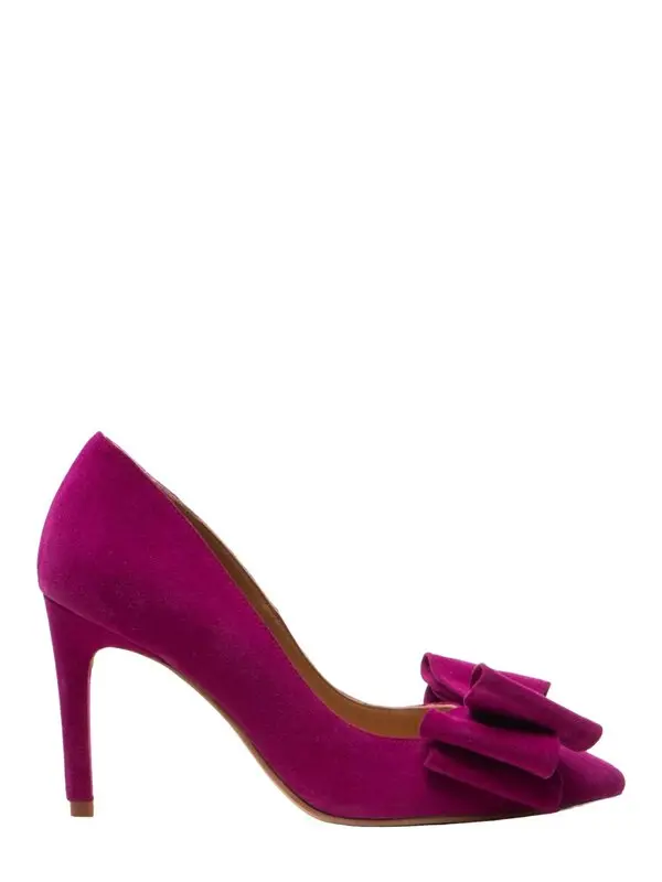 THE 5TH ELEMENT Magenta Suede Bow Pumps - Pink
