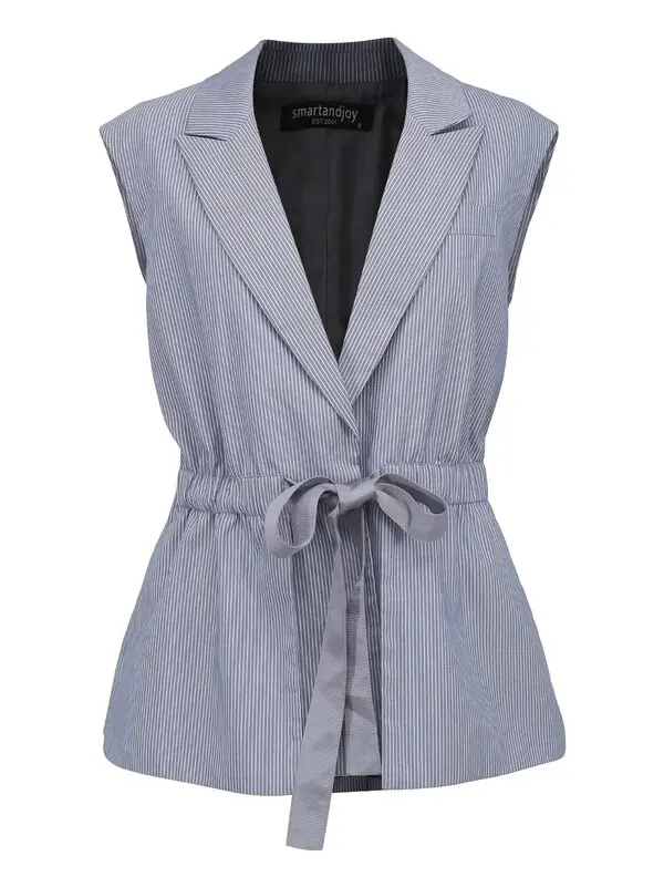 SMART AND JOY Waistcoat With Drawstring - Blue