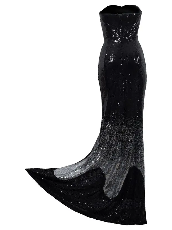 LAURA DAILI Black / Silver Off-shoulder Elegance Gown - Black/silver