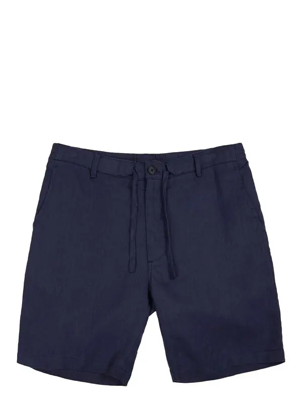 LORDS OF HARLECH Devonshire Linen Short Navy - Blue