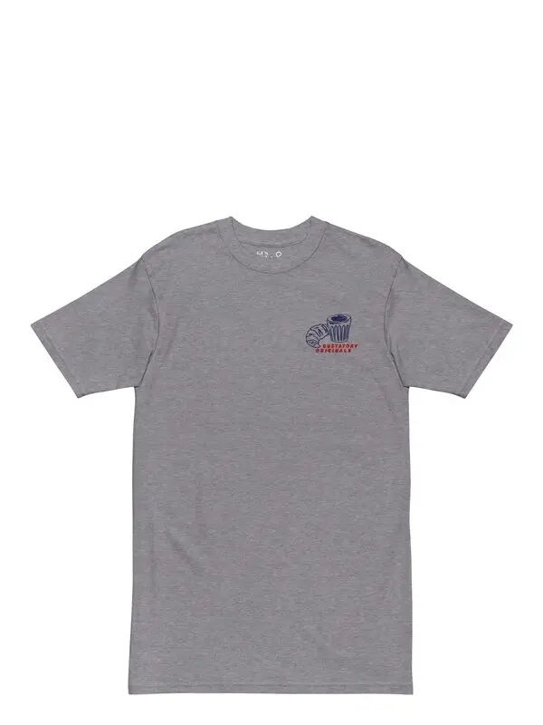 ANCHOR & CREW Heather Gustatory Originals Postcards From Sunday Heavy Cotton Embroidered T-shirt - Grey