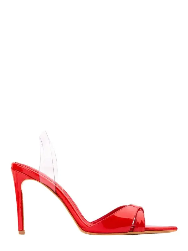 GINISSIMA Thea Patent Leather High Heel Sandals - Red