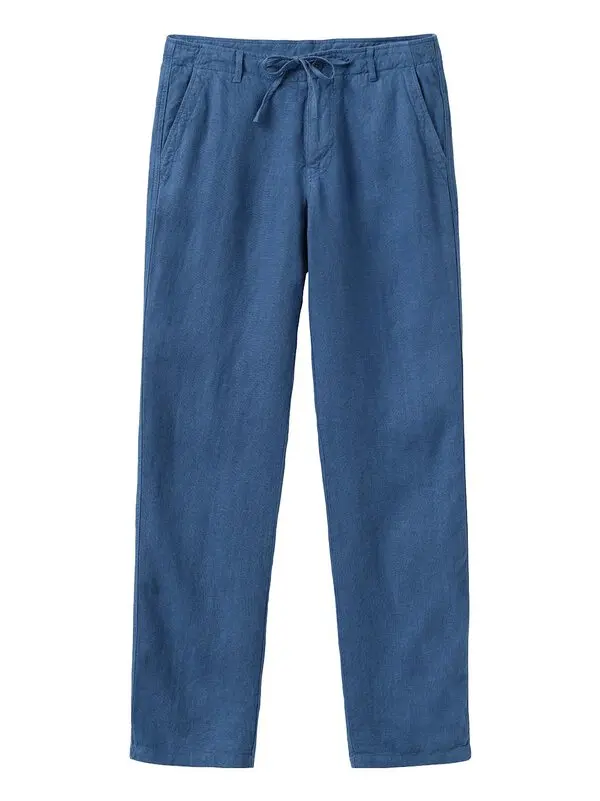 PINK HOUSE Casual Linen Trousers Mid - Blue
